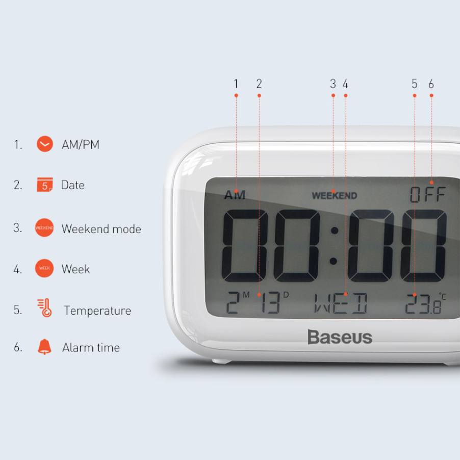 Baseus Subai Alarm Clock / Temperature Gauge / Smart Light